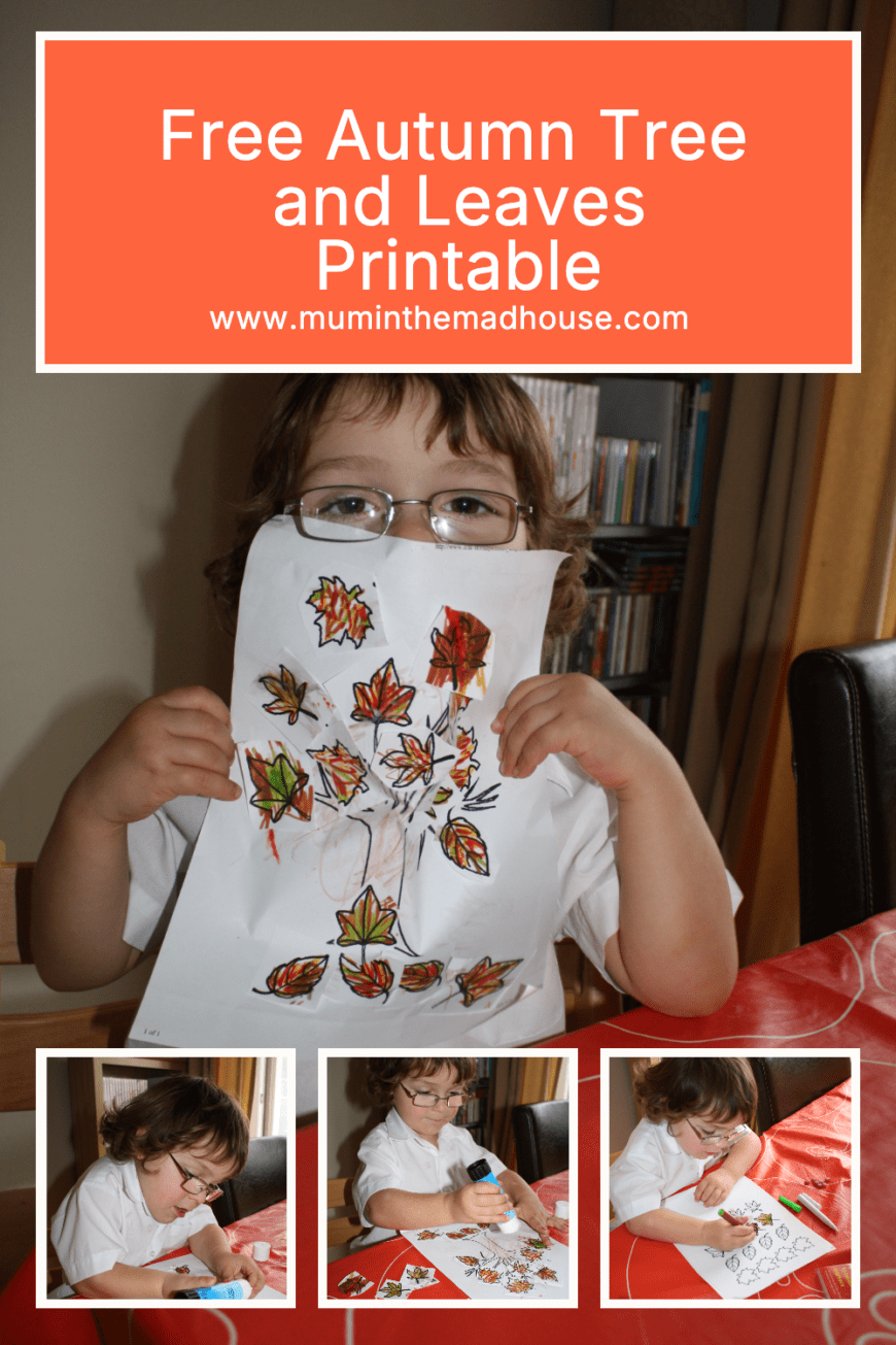 Simple Cutting and Gluing Craft for Kids | Free Autumn Tree & Leaves ...