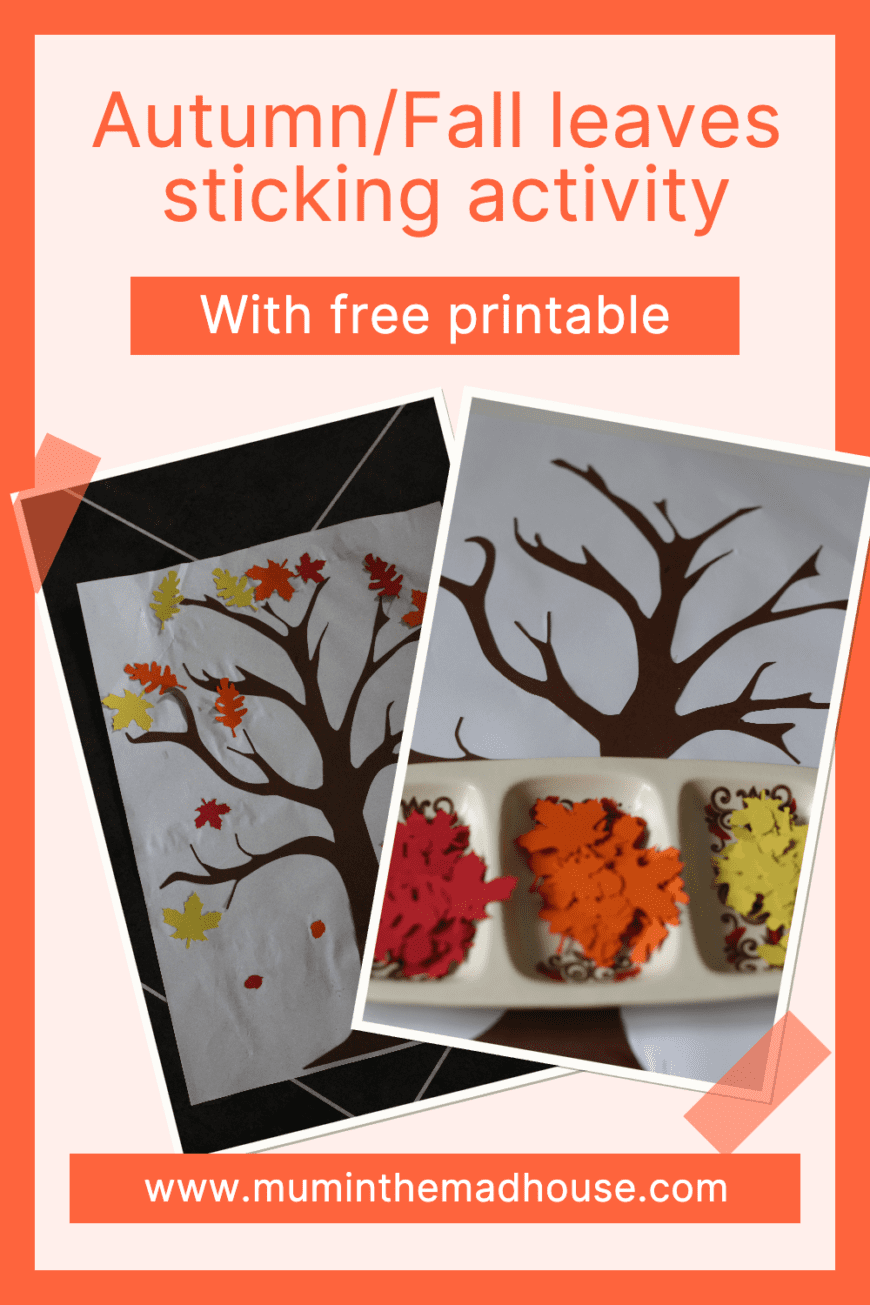 Autumn Leaves Sticking Activity for Preschoolers | Free Printable Included