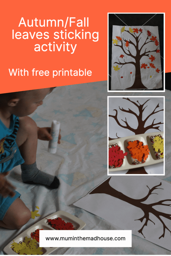 Autumn Leaves Sticking Activity for Preschoolers | Free Printable Included