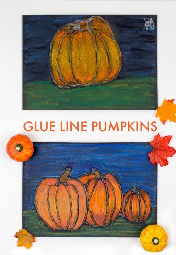 Glue Resist Art Project for Kids - Pumpkin | Mum In The Madhouse