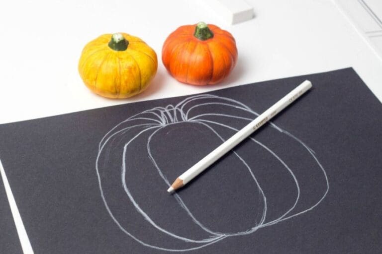 Glue Resist Art Project for Kids - Pumpkin | Mum In The Madhouse