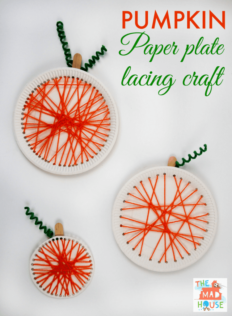 Pumpkin Paper Plate Lacing Craft for Kids – Fun Halloween Activity