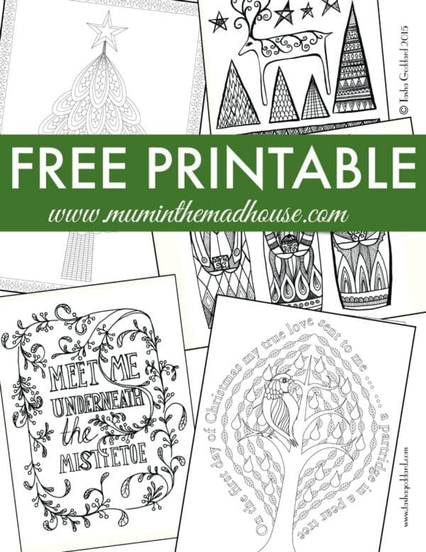 Free Christmas Colouring Pages for Adults and Teens – Festive Designs ...