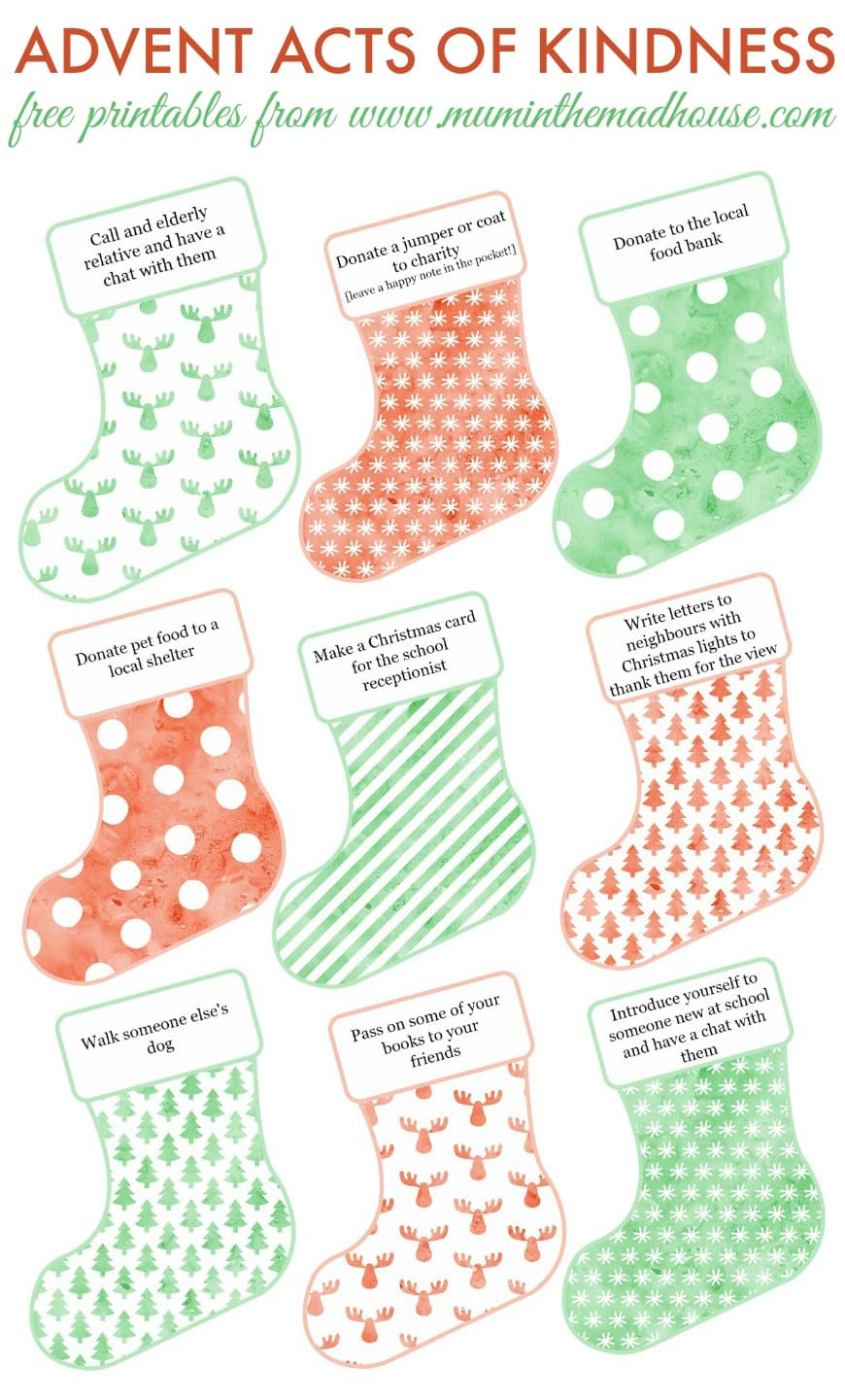Advent Acts of Kindness – Free Stocking Printables for a Meaningful ...