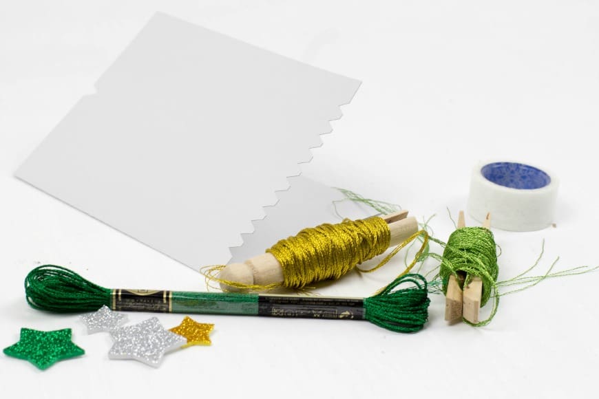 Mid-Century Inspired Fine Motor String Art Tree Christmas Cards | Mum ...