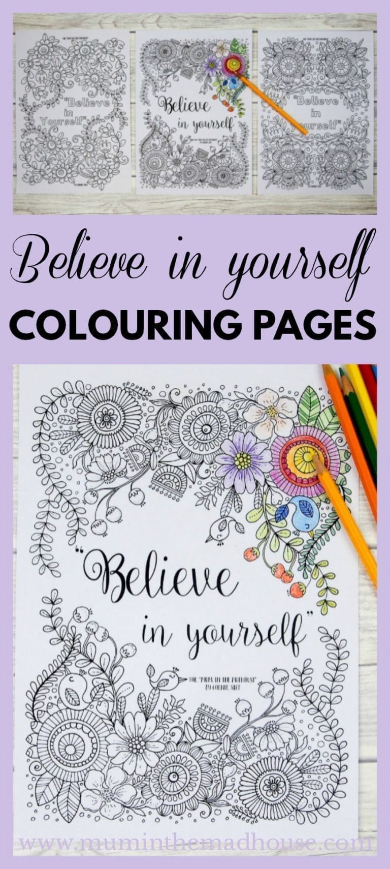 Believe in Yourself: Free Adult Coloring Pages for Inspiration | Mum In ...