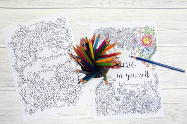 Believe in Yourself: Free Adult Coloring Pages for Inspiration | Mum In ...