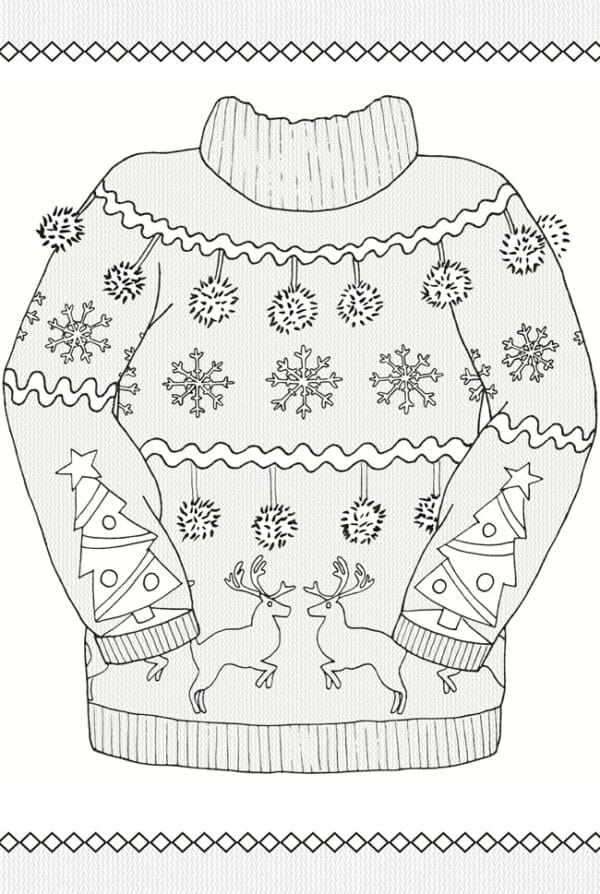 16 Ugly Christmas Sweater Colouring Pages | Festive Fun and Free Printables