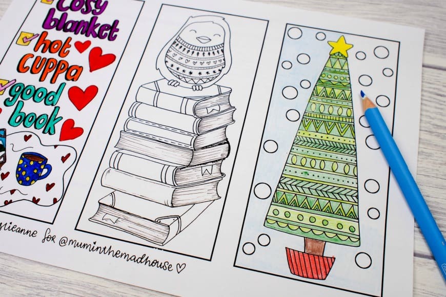 Winter Colouring Bookmarks | Free Printable Designs