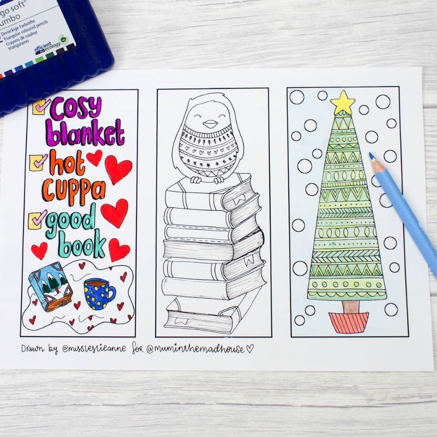 Winter Colouring Bookmarks | Free Printable Designs