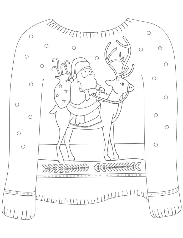 16 Ugly Christmas Sweater Colouring Pages | Festive Fun and Free Printables