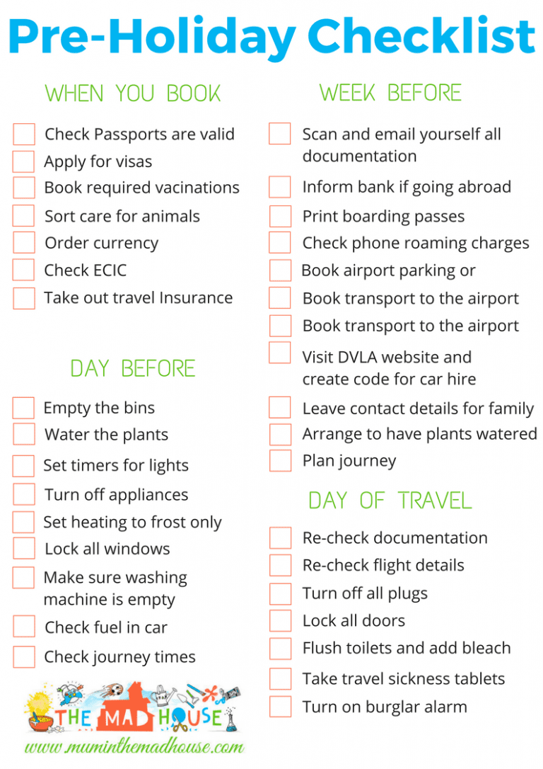 Pre-Vacation To-Do List | Essential Tasks for a Stress-Free Trip