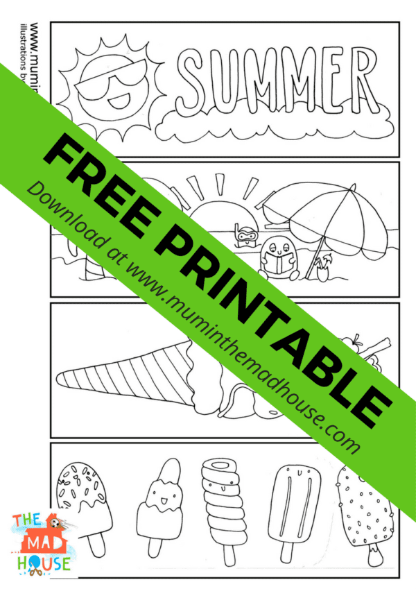 Free Summer Coloring Bookmarks – Fun and Printable Designs