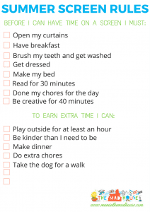 Summer Screen Rules - Free Printable | Manage Screen Time Easily
