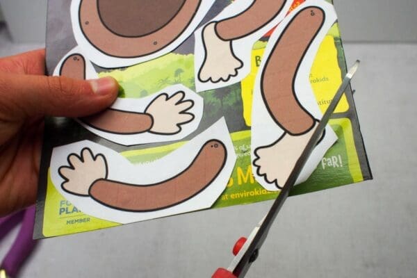 Articulated Easy Monkey Paper Puppet with Templates | Fun DIY Craft
