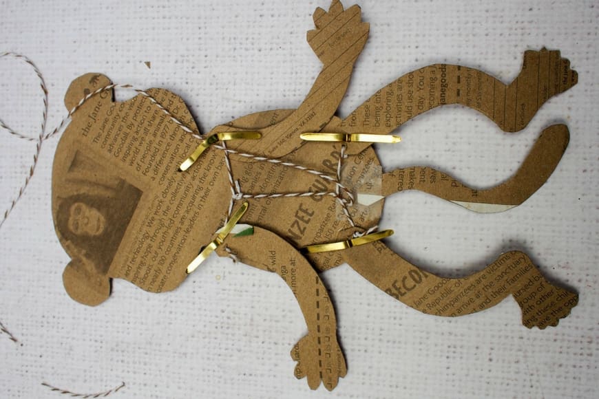 Articulated Easy Monkey Paper Puppet with Templates | Fun DIY Craft