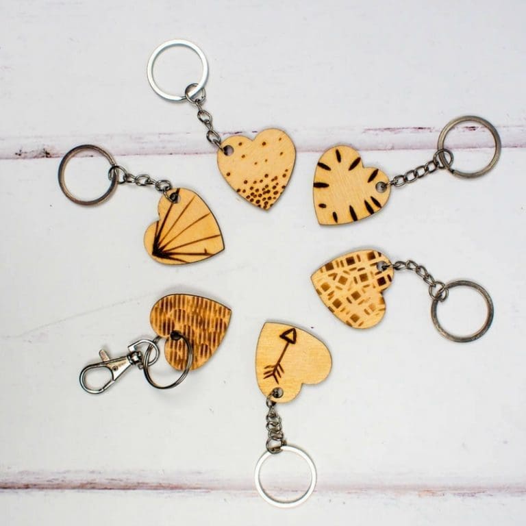 DIY Etched Wooden Heart Keyrings | Personalized Craft Tutorial