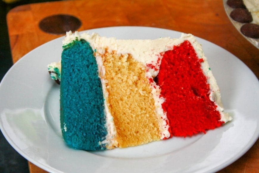Red, White and Blue Sponge Cake Recipe25589Red, White and Blue Sponge ...