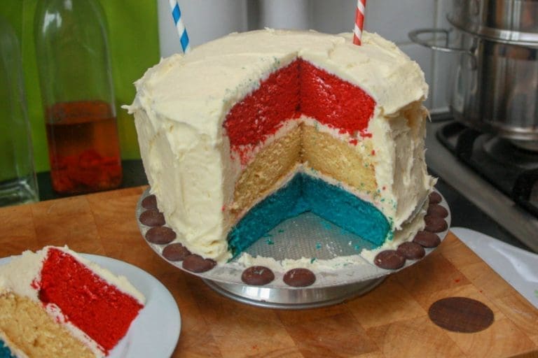 Red, White and Blue Sponge Cake Recipe25589Red, White and Blue Sponge ...