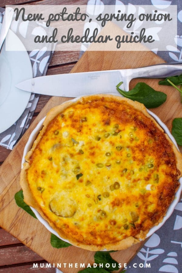 New Potato, Spring Onion and Cheddar Quiche Recipe – Easy Family Lunch ...