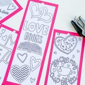 Valentine Printable Colouring Page Bookmarks – Free and Fun for Kids