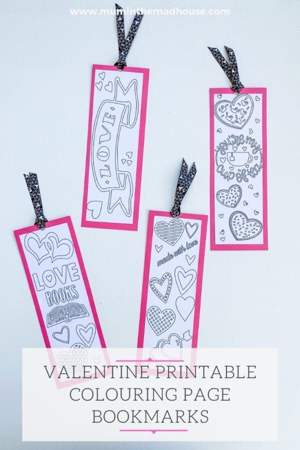 Valentine Printable Colouring Page Bookmarks – Free and Fun for Kids