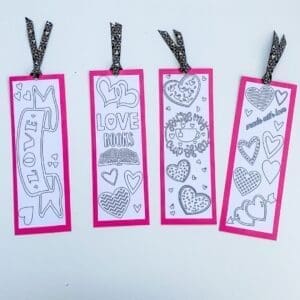 Valentine Printable Colouring Page Bookmarks – Free and Fun for Kids