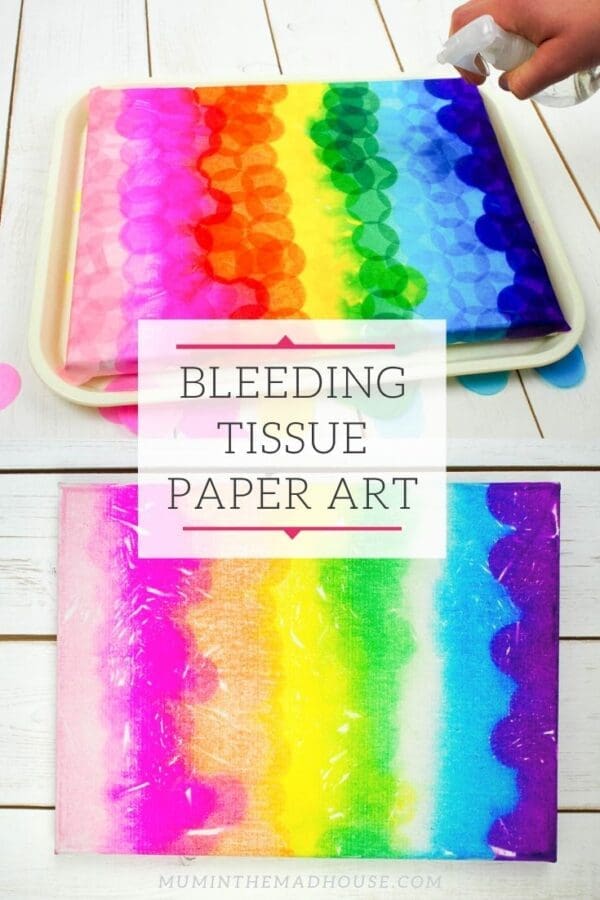 Bleeding Tissue Paper Canvas Art | Vibrant DIY Art Project