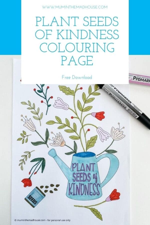 Plant Seeds of Kindness: Free Printable Colouring Page