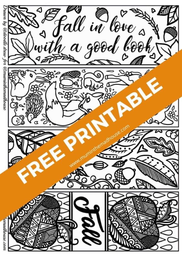 Free Printable Autumn Bookmarks to Colour – Fun for All Ages