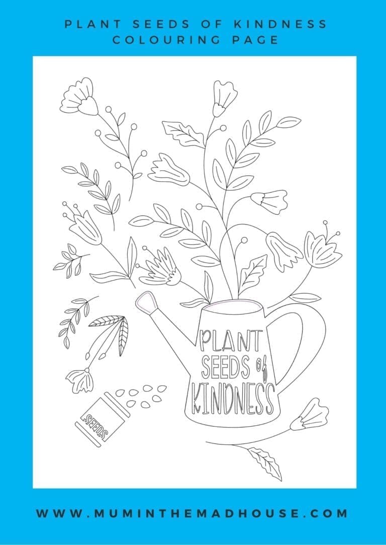 Plant Seeds of Kindness: Free Printable Colouring Page