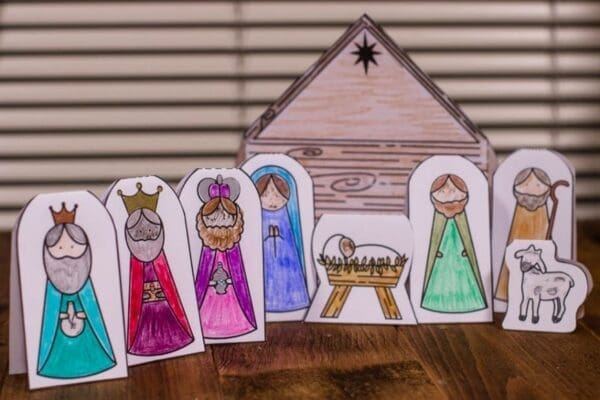 Colour In Nativity Scene: Free Printable for Festive Fun