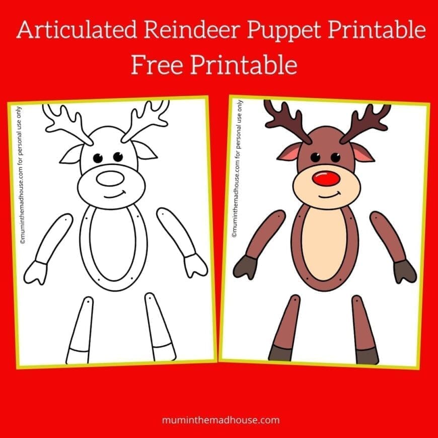 Paper Articulated Reindeer Puppet Printable: Craft Your Own Festive Fun
