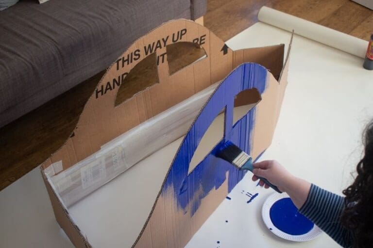 How to Make a Foldable Cardboard Box Car with free printables | Mum In ...
