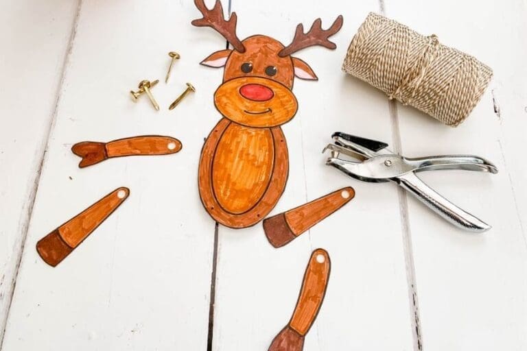 Paper Articulated Reindeer Puppet Printable: Craft Your Own Festive Fun
