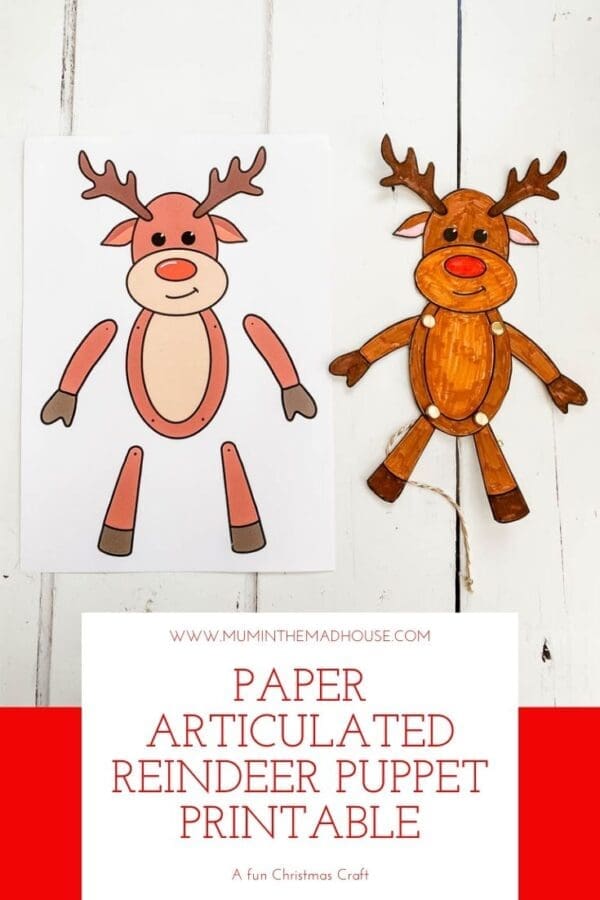 Paper Articulated Reindeer Puppet Printable: Craft Your Own Festive Fun
