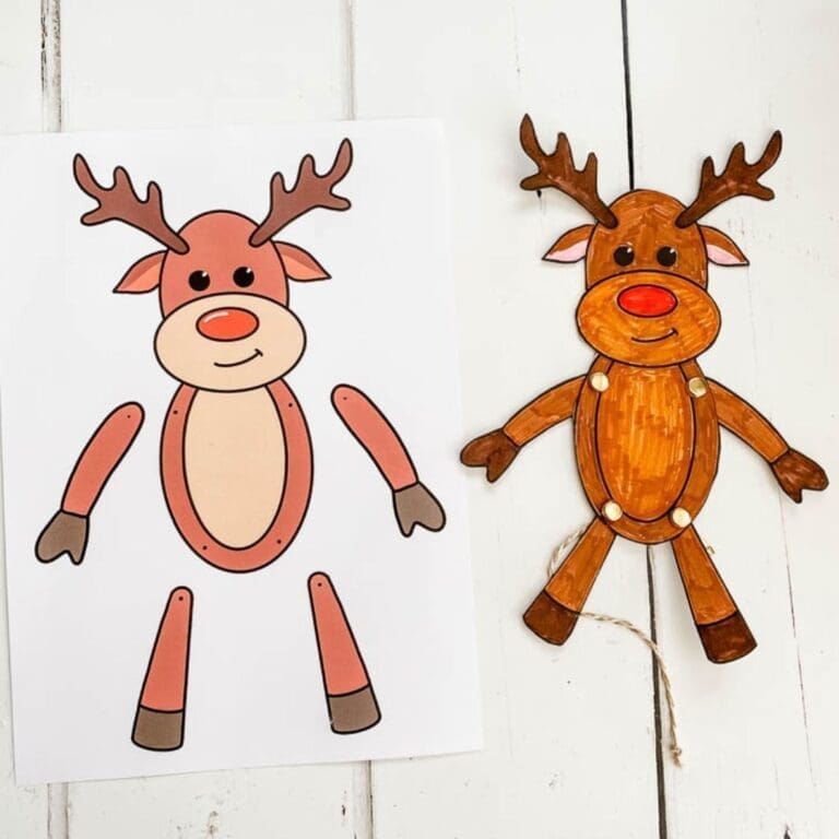 Paper Articulated Reindeer Puppet Printable: Craft Your Own Festive Fun