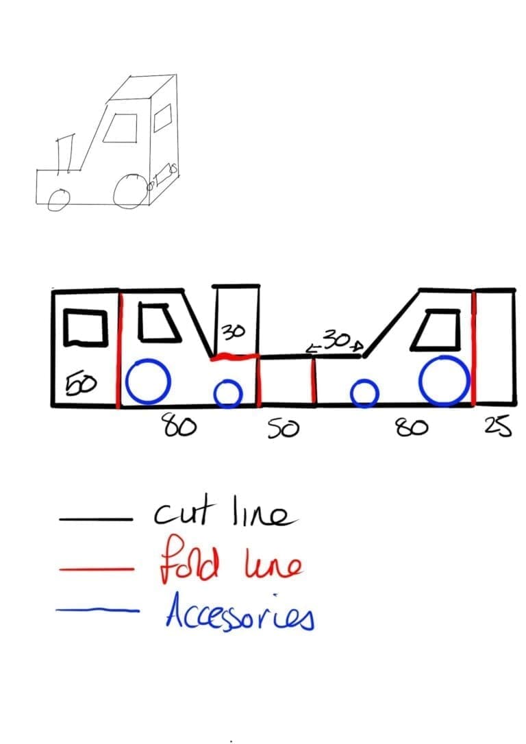 DIY Foldable Cardboard Tractor – Printable Template for Kids’ Play