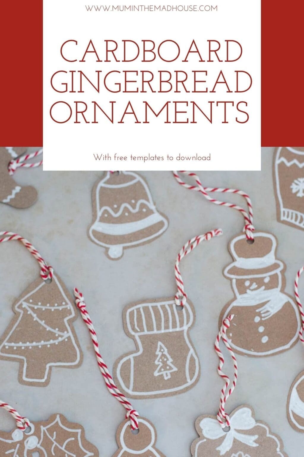 DIY Cardboard Gingerbread Ornaments and Gift Tags: Free Printable ...