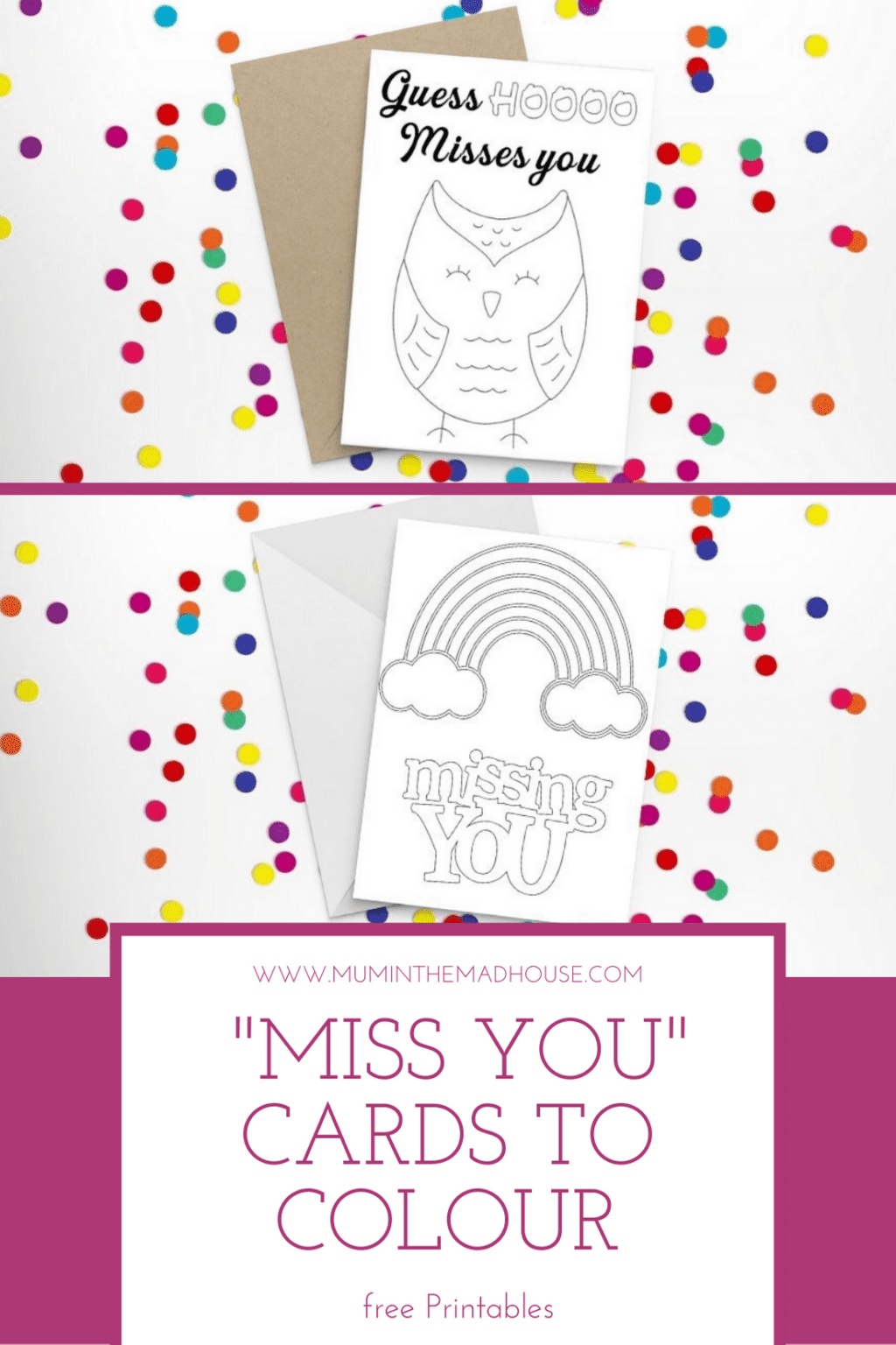 Free Printable 'Miss You' Cards to Colour: Thoughtful and Creative Cards