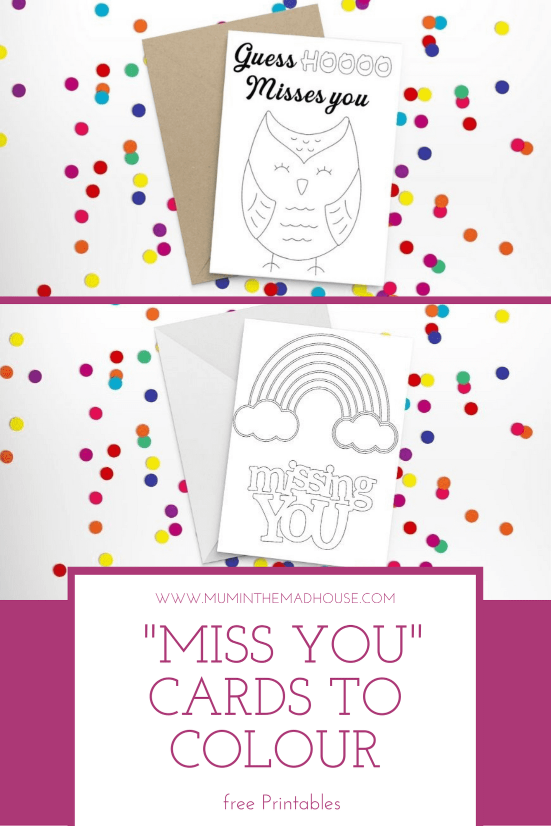 Free Printable 'Miss You' Cards to Colour: Thoughtful and Creative Cards