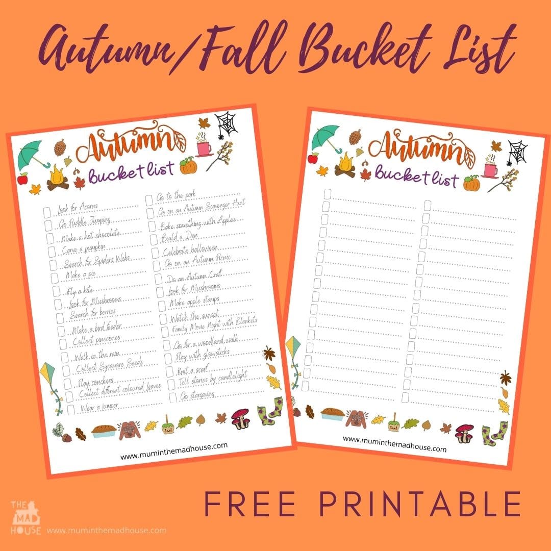 Free Autumn/Fall Bucket List for Families: Fun Seasonal Activities to ...