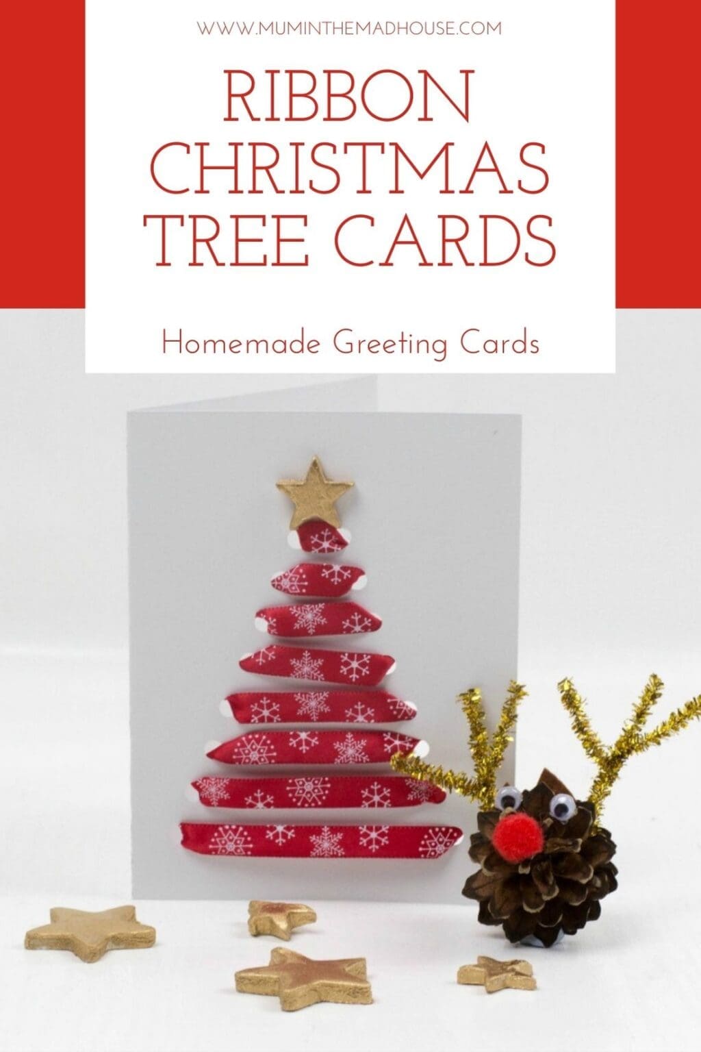 Threaded Ribbon Christmas Tree Cards for Kids | Mum In The Madhouse