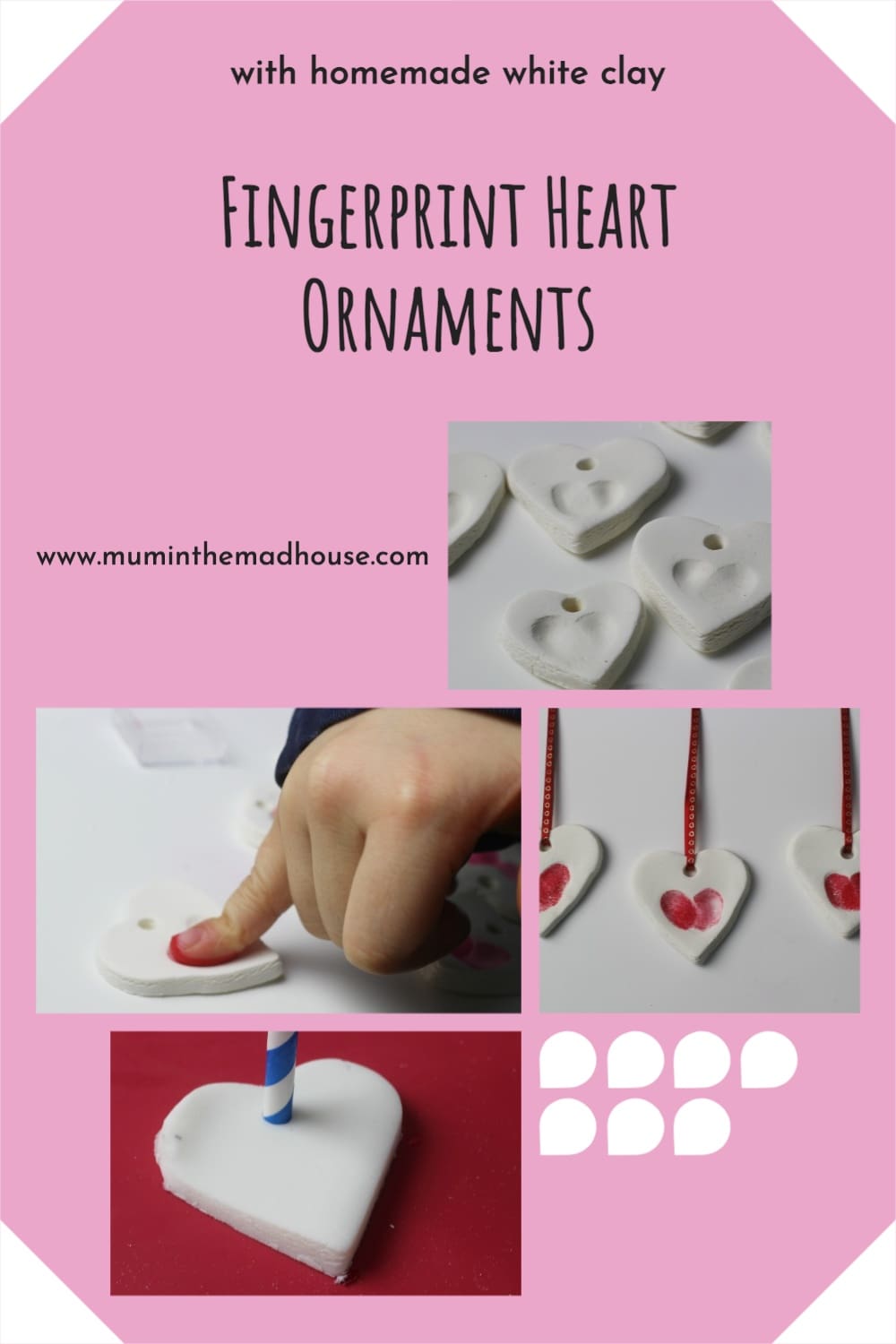 Kids Fingerprint Heart Ornaments | DIY Keepsake Craft