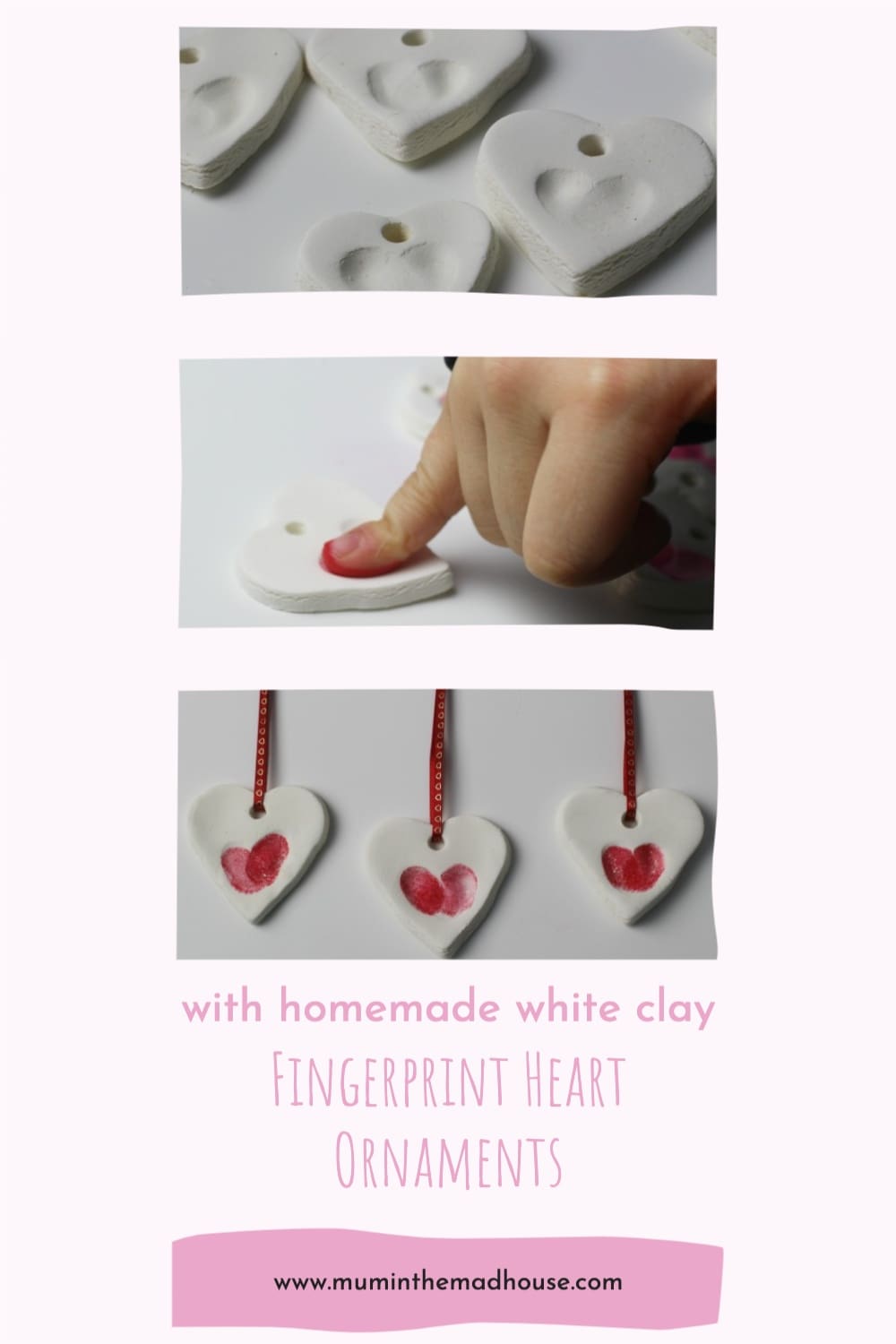 Kids Fingerprint Heart Ornaments | DIY Keepsake Craft