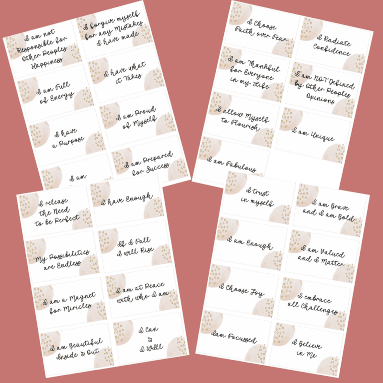 Free Printable Positive Affirmation Cards: Uplifting Designs to Boost ...