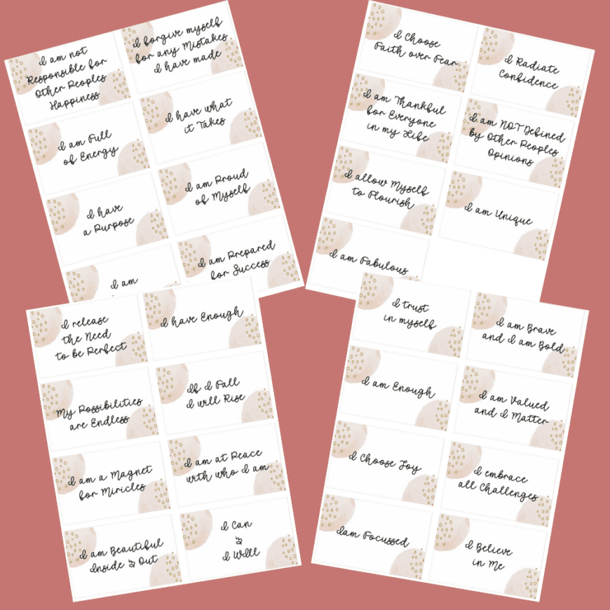Free Printable Positive Affirmation Cards: Uplifting Designs to Boost ...