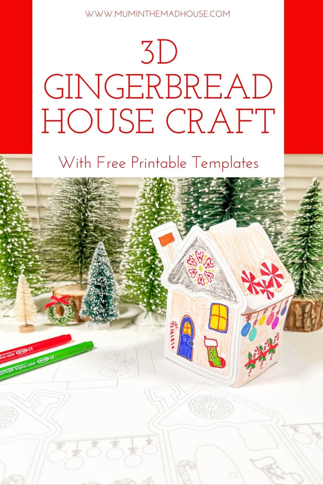 Kids Gingerbread House Craft: Free Printable Template for Fun Holiday ...