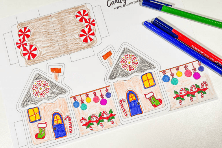 Kids Gingerbread House Craft: Free Printable Template for Fun Holiday ...