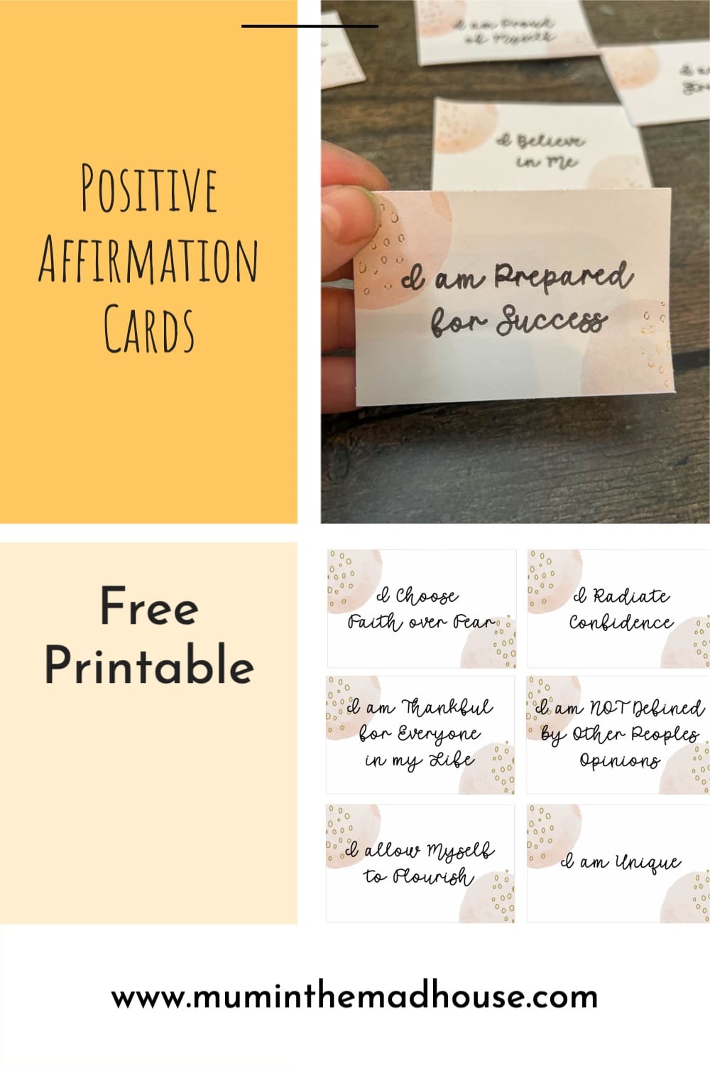 Free Printable Positive Affirmation Cards: Uplifting Designs to Boost ...